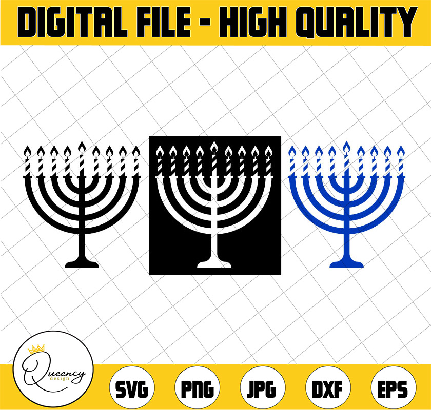Menorah Candle SVG, menorah silhouette svg, menorah cut file | Inspire ...