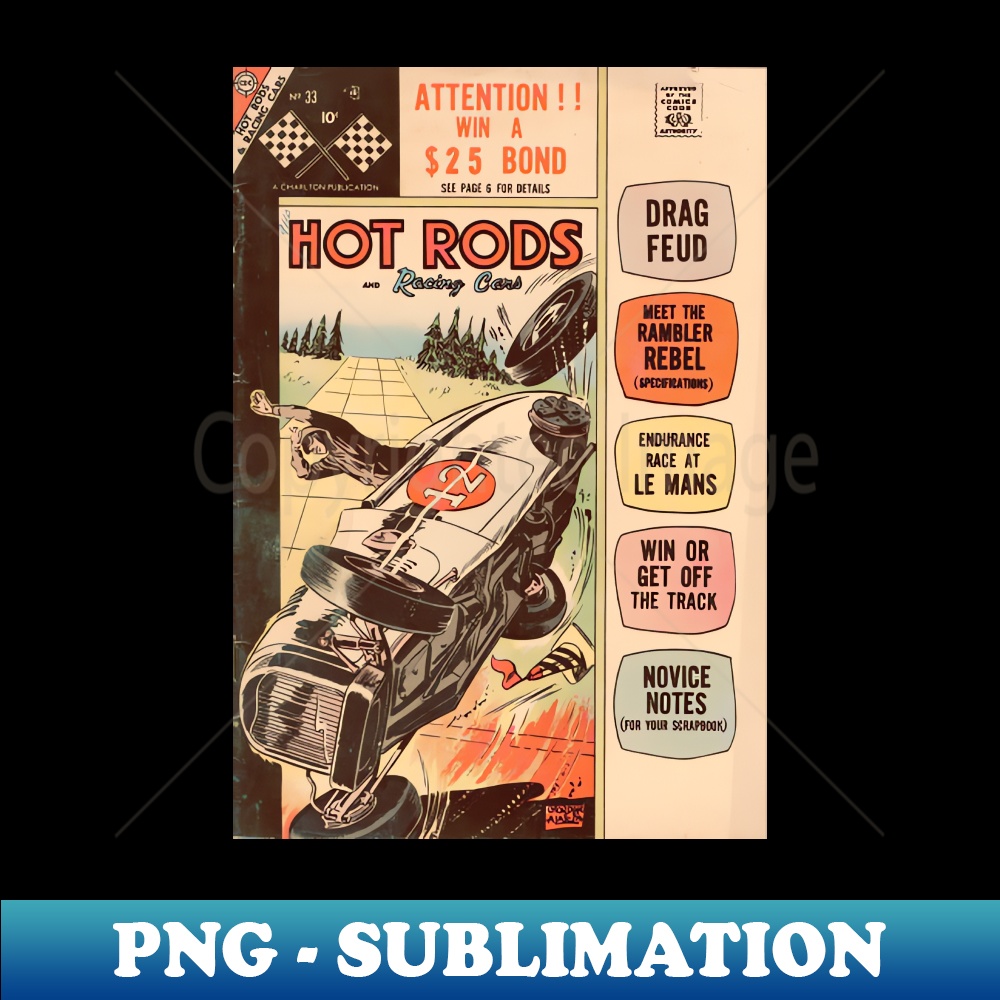 VINTAGE COMICS HOT RODS 50S RACING CARS - Sublimation-Ready | Inspire ...