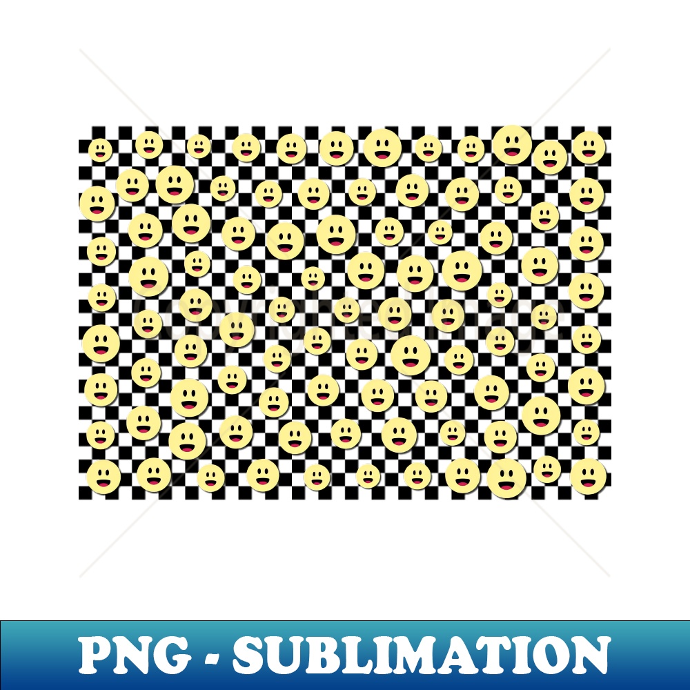 Checkerboard BackgroundSmiles - Retro PNG Sublimation Digita - Inspire ...