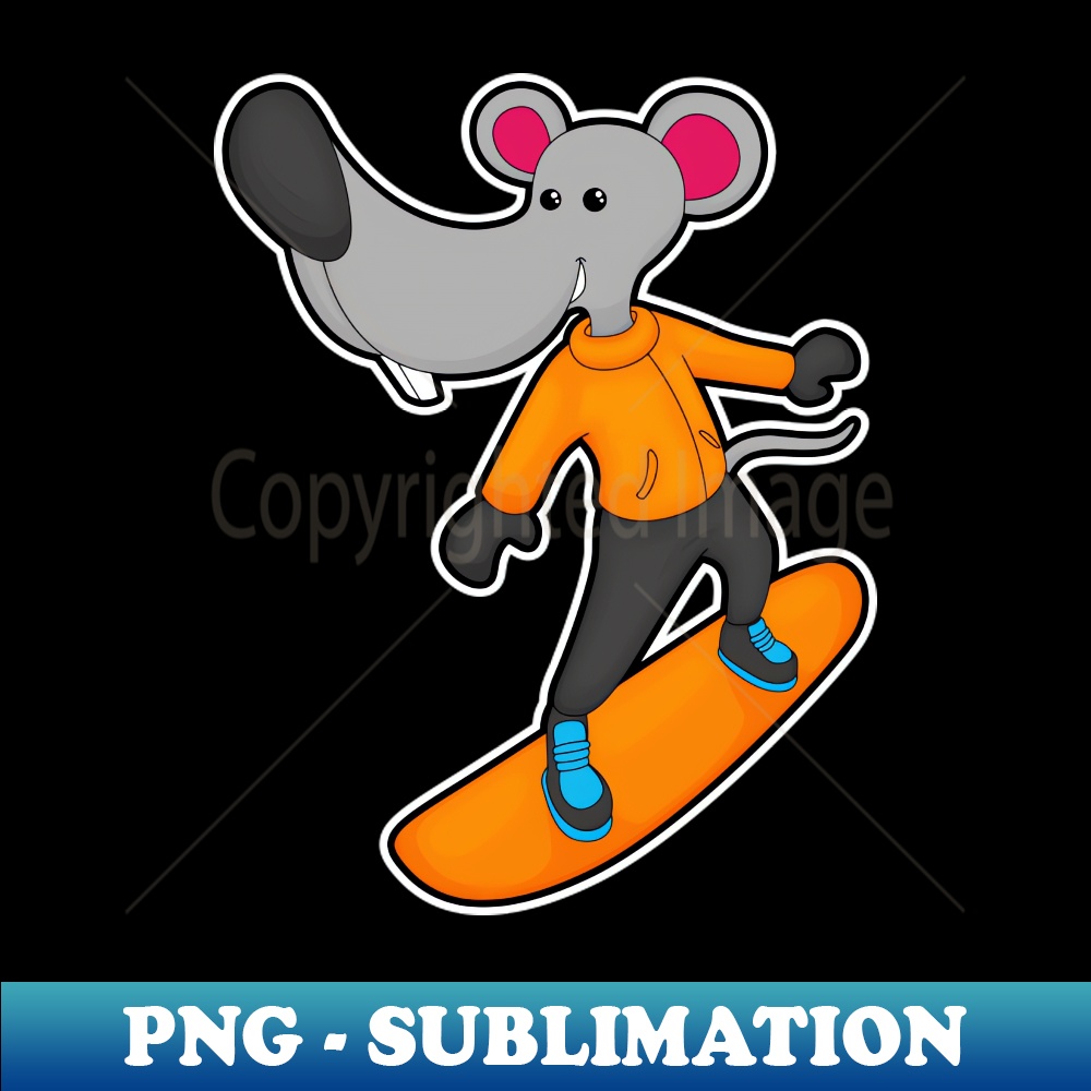 Mouse as Snowboarder with Snowboard - High-Resolution PNG Su | Inspire ...