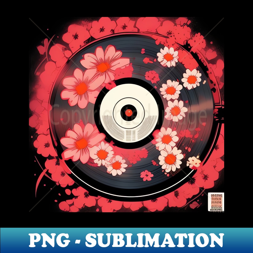 Vintage Floral Red Aesthetic Flowers Vinyl Record - Premium | Inspire ...