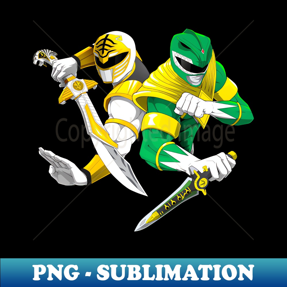 Green and White Power Rangers - Creative Sublimation PNG Dow | Inspire ...