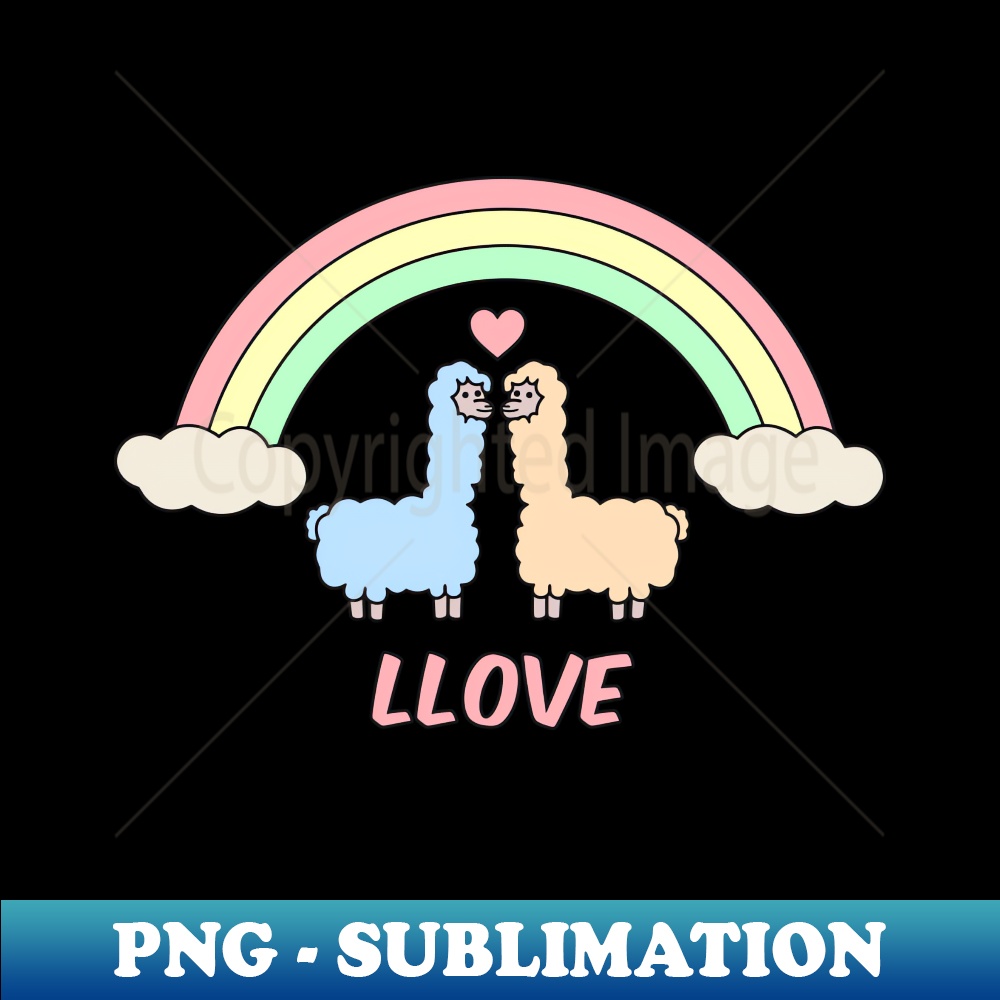 Lama Love Rainbow Cute - PNG Transparent Sublimation File - | Inspire ...
