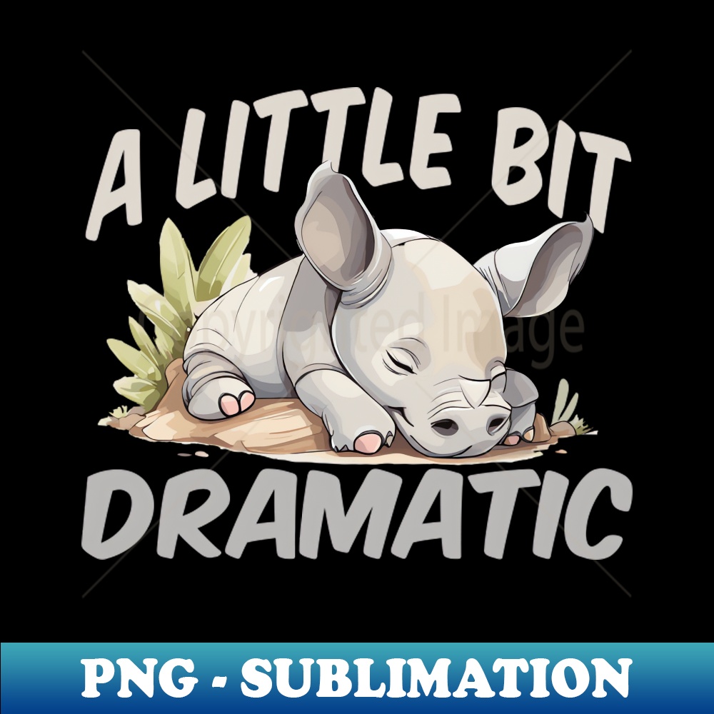 A Little Bit Dramatic - Rhino - PNG Transparent Sublimation - Inspire ...
