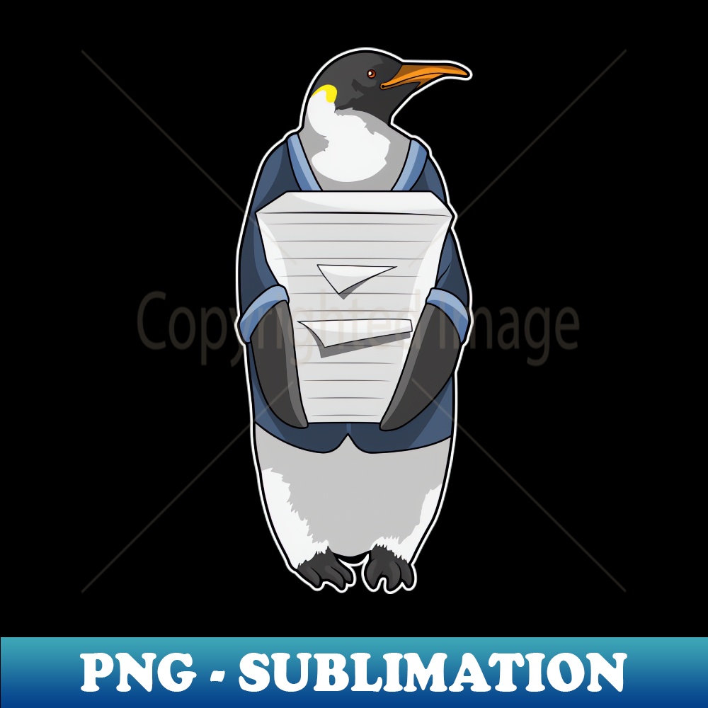 Penguin as Secretary with Stack of paper - Premium Sublimati | Inspire ...