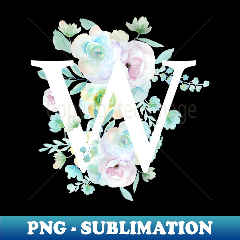 Botanical alphabet W green and purple flowers - Vintage Subl | Inspire ...