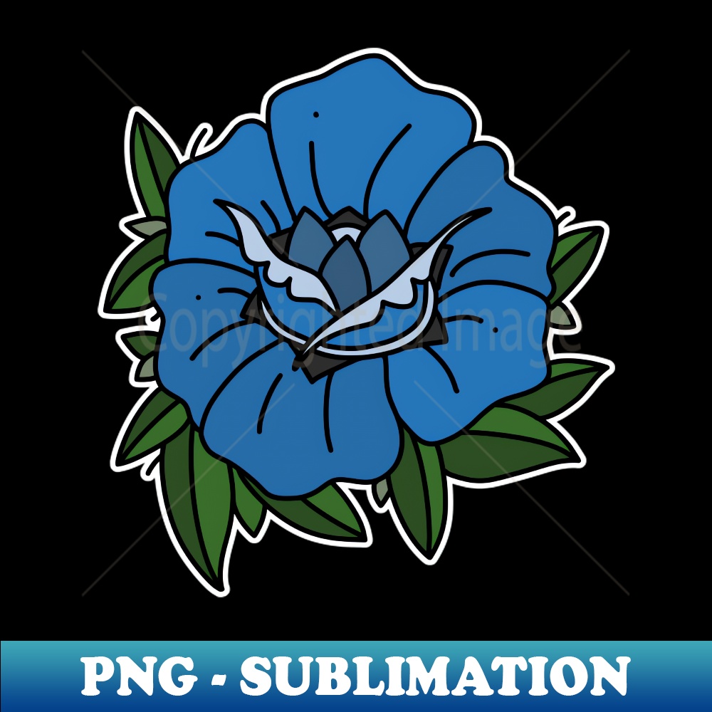 Traditional Blue Rose Tattoo - Stylish Sublimation Digital D - Inspire ...