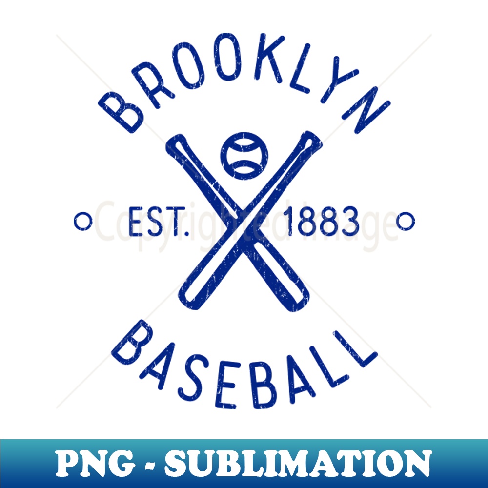 Retro Brooklyn Baseball Stamp Logo Blue - Aesthetic Sublimat | Inspire ...