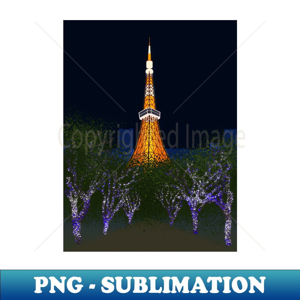 Tokyo Tower Night - Professional Sublimation Digital Downloa | Inspire Uplift