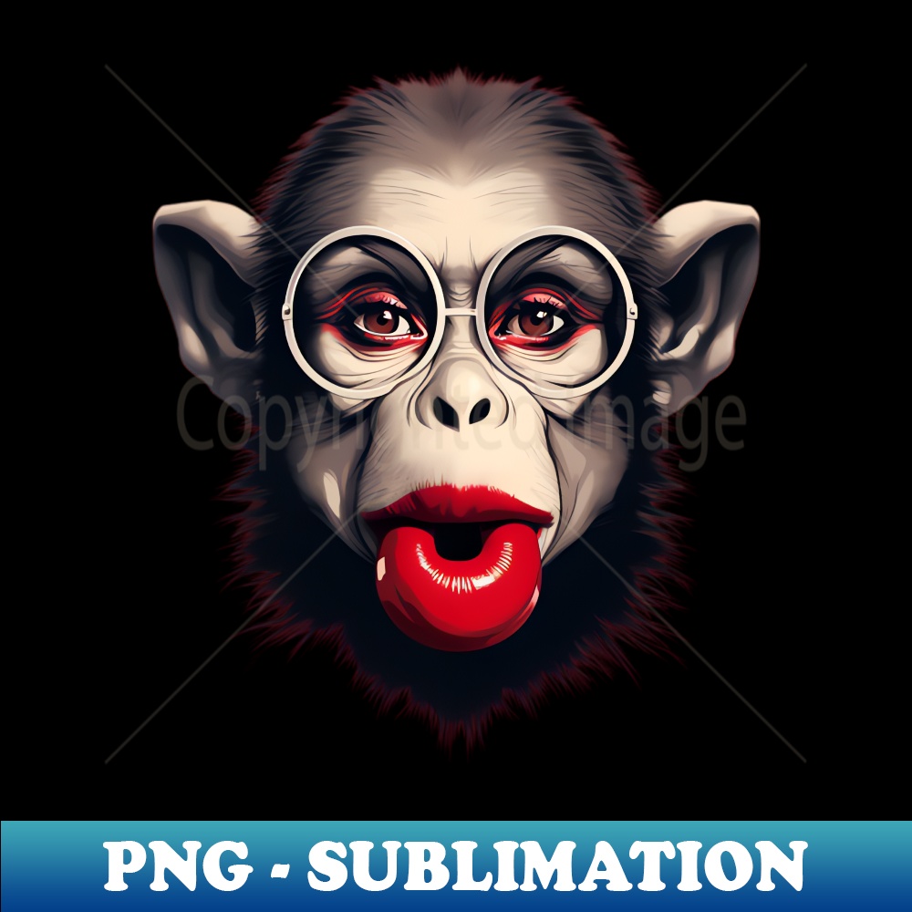 Hilarious monkey with red lipstick - Unique Sublimation PNG - Inspire ...