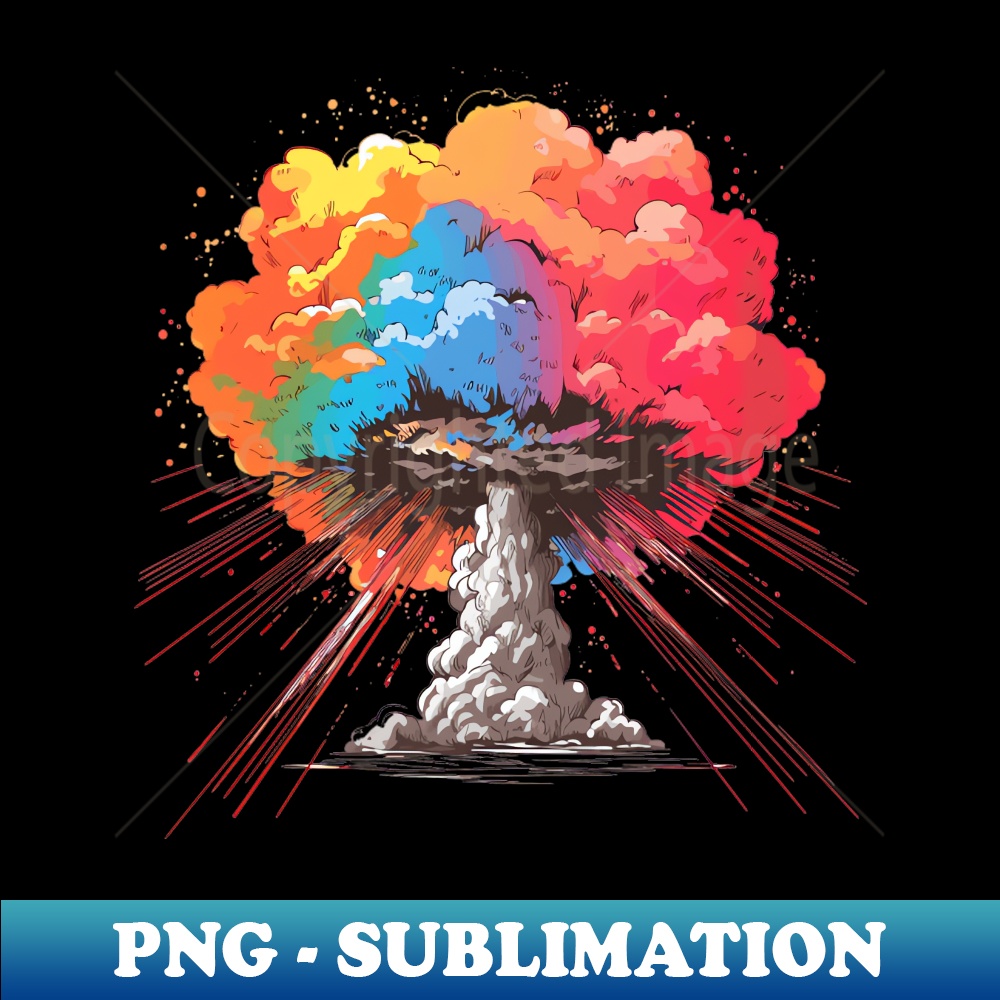 Rainbow Explosion KABOOM - PNG Transparent Sublimation Desig - Inspire ...