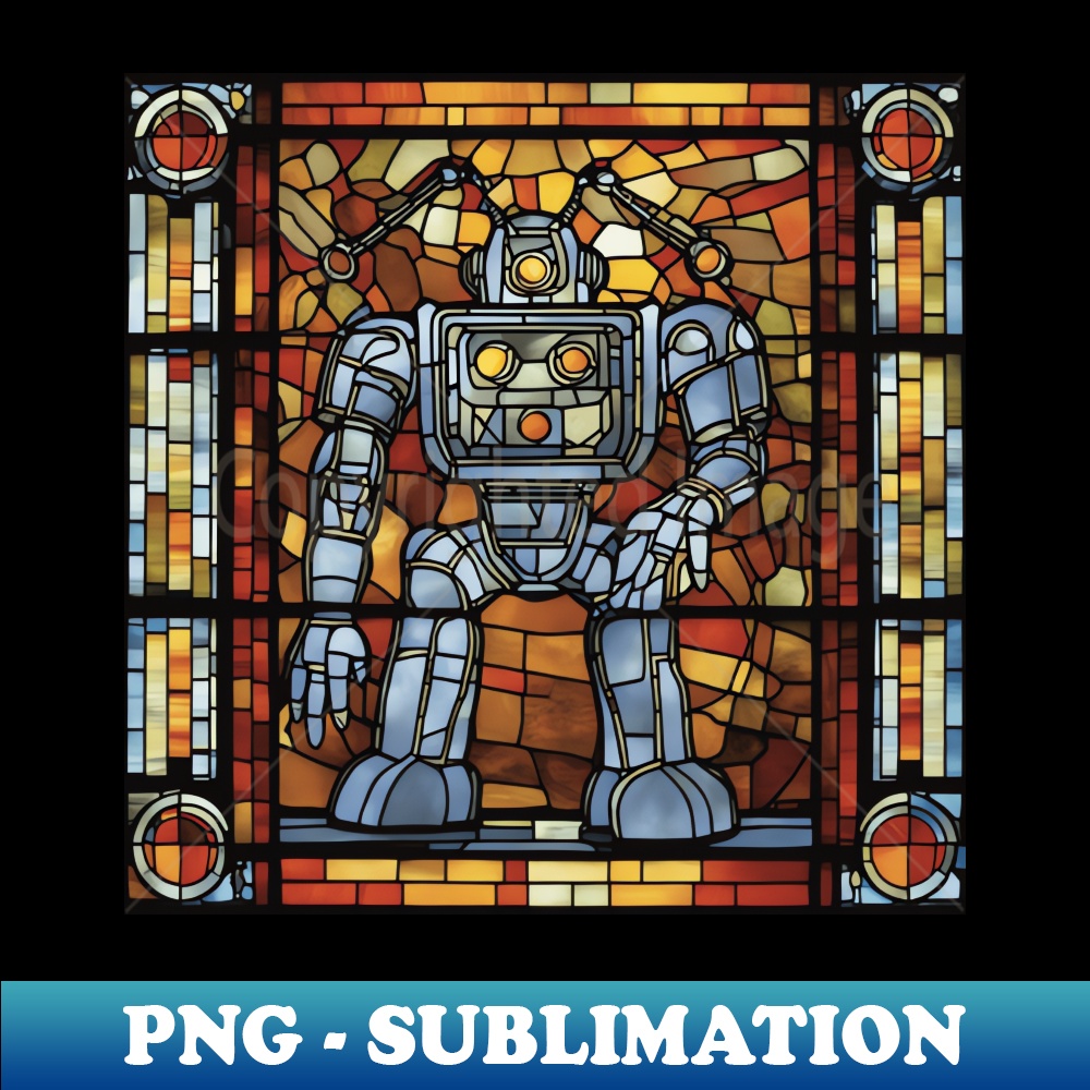 Stained Glass Robot - Signature Sublimation PNG File - Unloc | Inspire ...