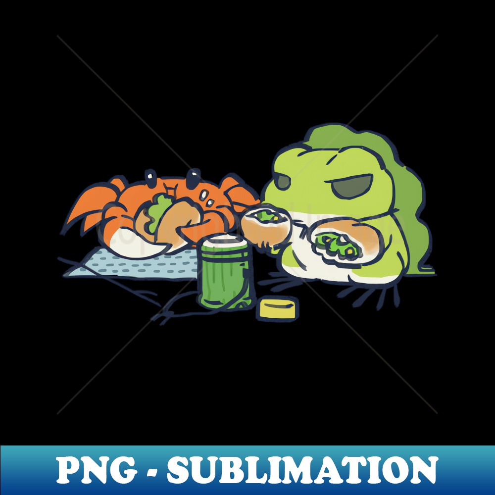 traveling frog eating picnic lunch with crab tabi kaeru - D | Inspire ...