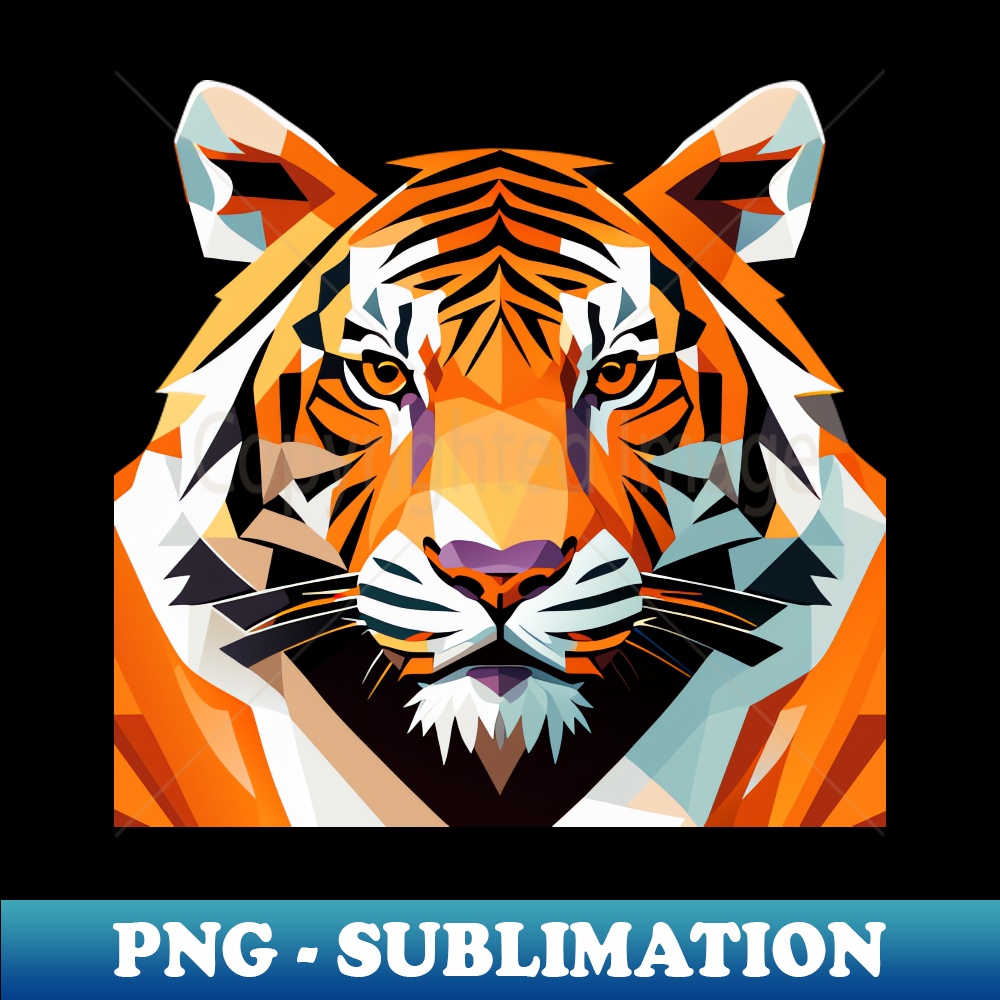 Polygon of tiger monster in cartoon - PNG Sublimation Digita | Inspire ...