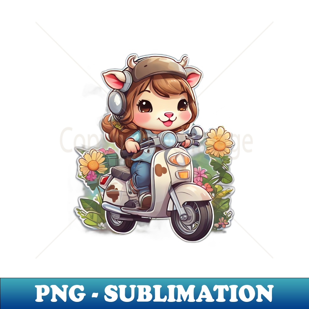 Motorcycle Cow - PNG Sublimation Digital Download - Unleash - Inspire ...