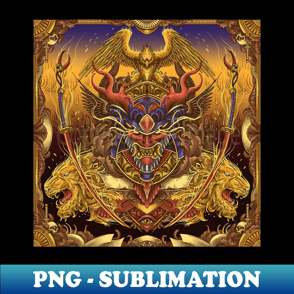 Samurai Psychedelic Artwork - Modern Sublimation PNG File - | Inspire ...