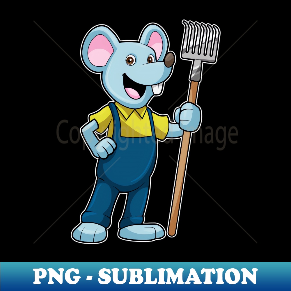 Mouse as Farmer with Rake - Signature Sublimation PNG File - | Inspire ...