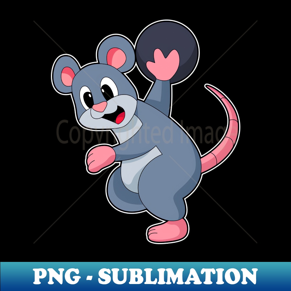 Rat at Bowling with Bowling ball - Exclusive PNG Sublimation | Inspire ...