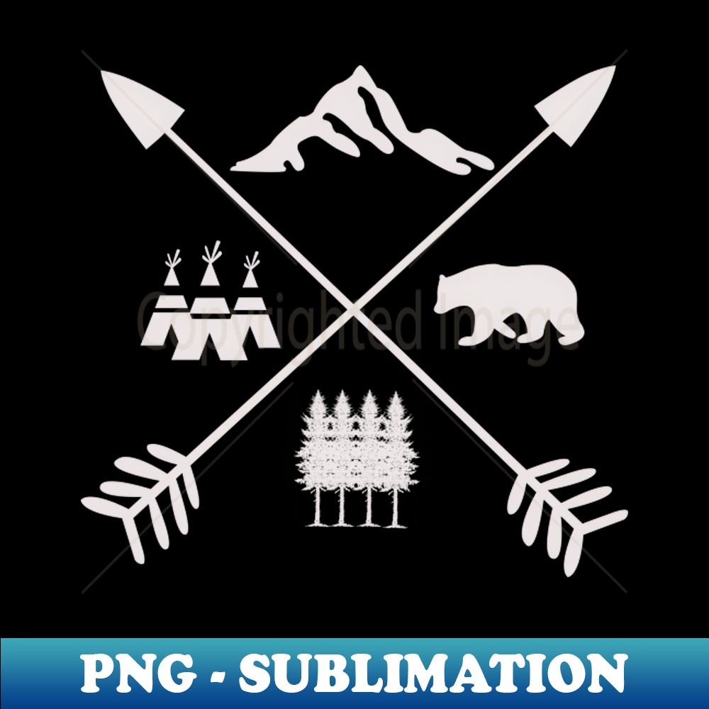 silhouette nature - simple nature design with tribe mountain | Inspire ...