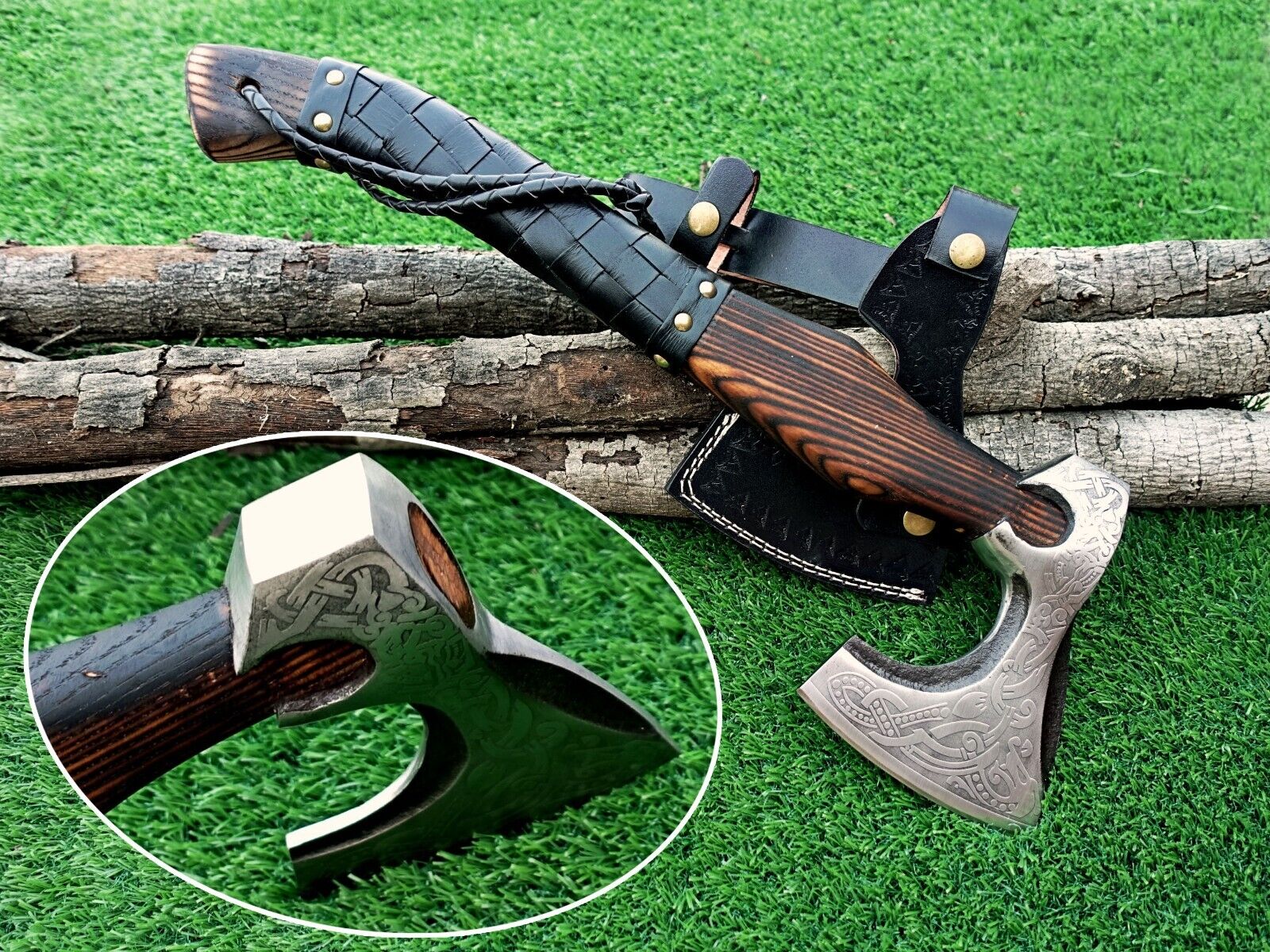 Custom Handmade Carbon Steel Viking Hatchet Tomahawk Hunting | Inspire ...
