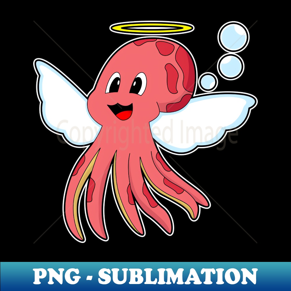 Octopus Angel wings - Retro PNG Sublimation Digital Download | Inspire ...