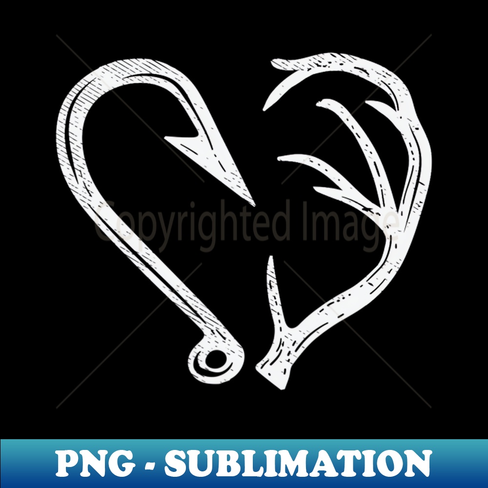 Hook Antler Heart Love Fishing Hunting Fish Deer Hunter - Hi - Inspire ...