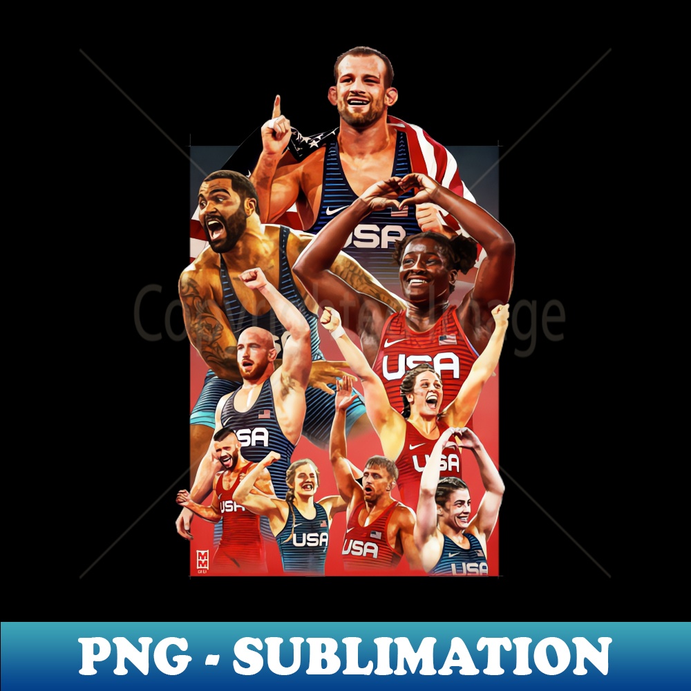 USA Olympic Wrestling Heroes - PNG Sublimation Digital Downl - Inspire ...