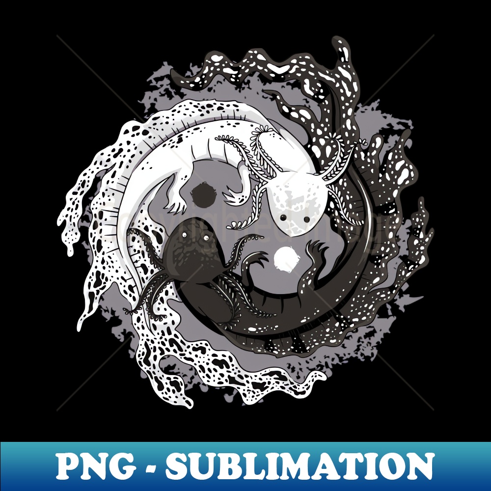yin yang creature axolotl Japanese symbol healing - PNG Tra | Inspire ...