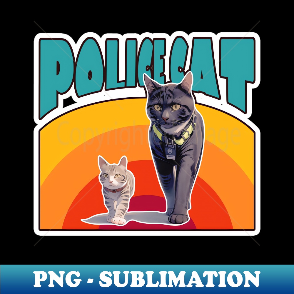 Cat Police Officer Policeman Funny Police - Unique Sublimati - Inspire ...