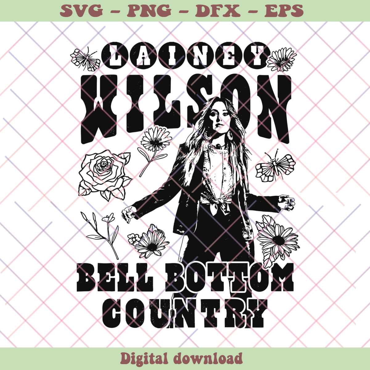 Lainey Wilson Music Bell Bottom Country SVG Cricut Files | Inspire Uplift