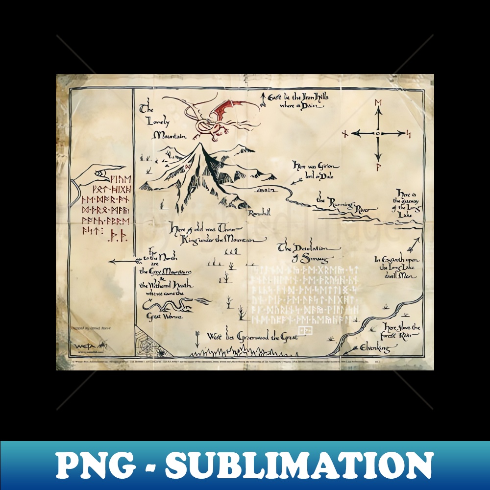 Middle Earth Map - High-Resolution PNG Sublimation File - Ad | Inspire ...