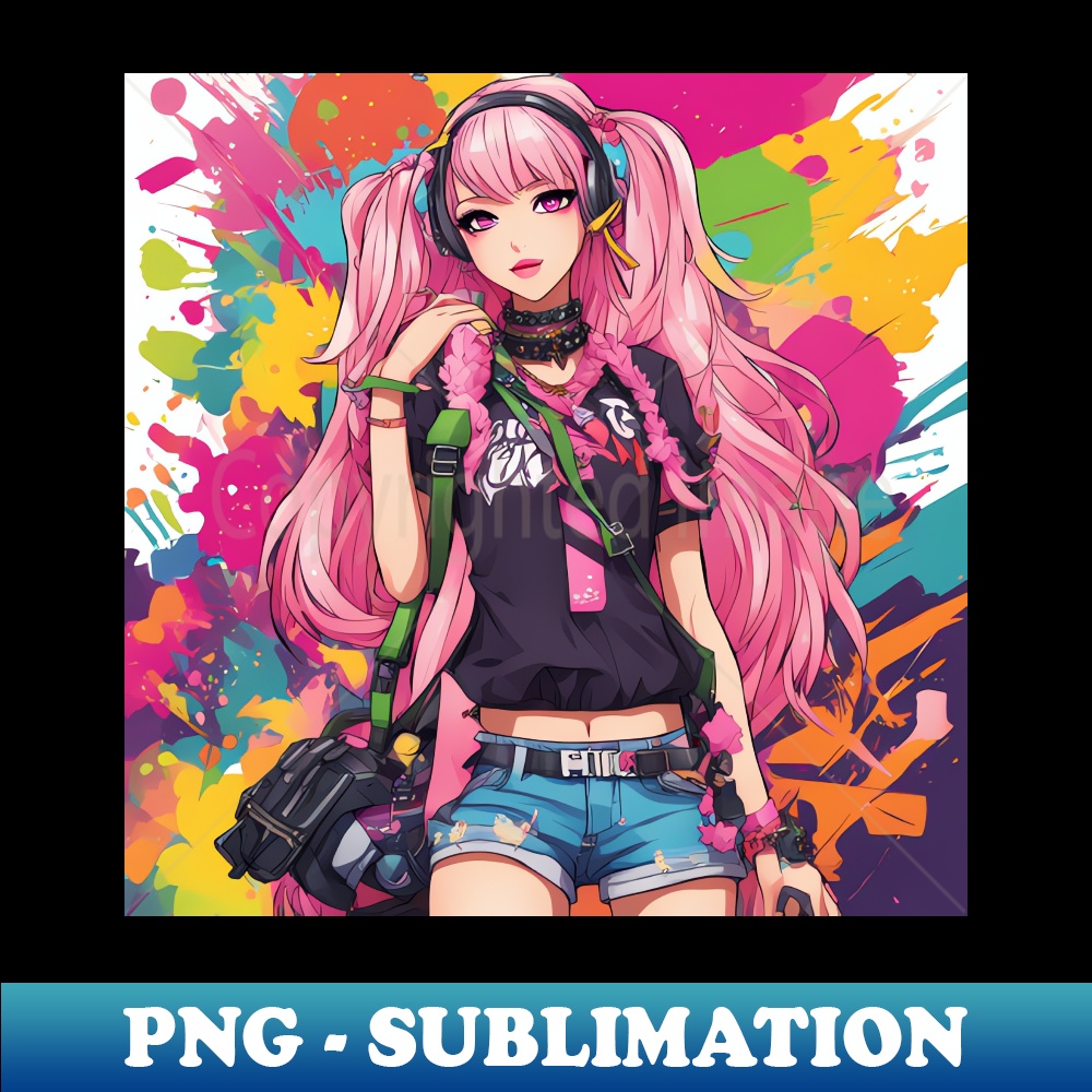 Catnip Chronicles Anime Waifu - Elegant Sublimation PNG Down | Inspire ...