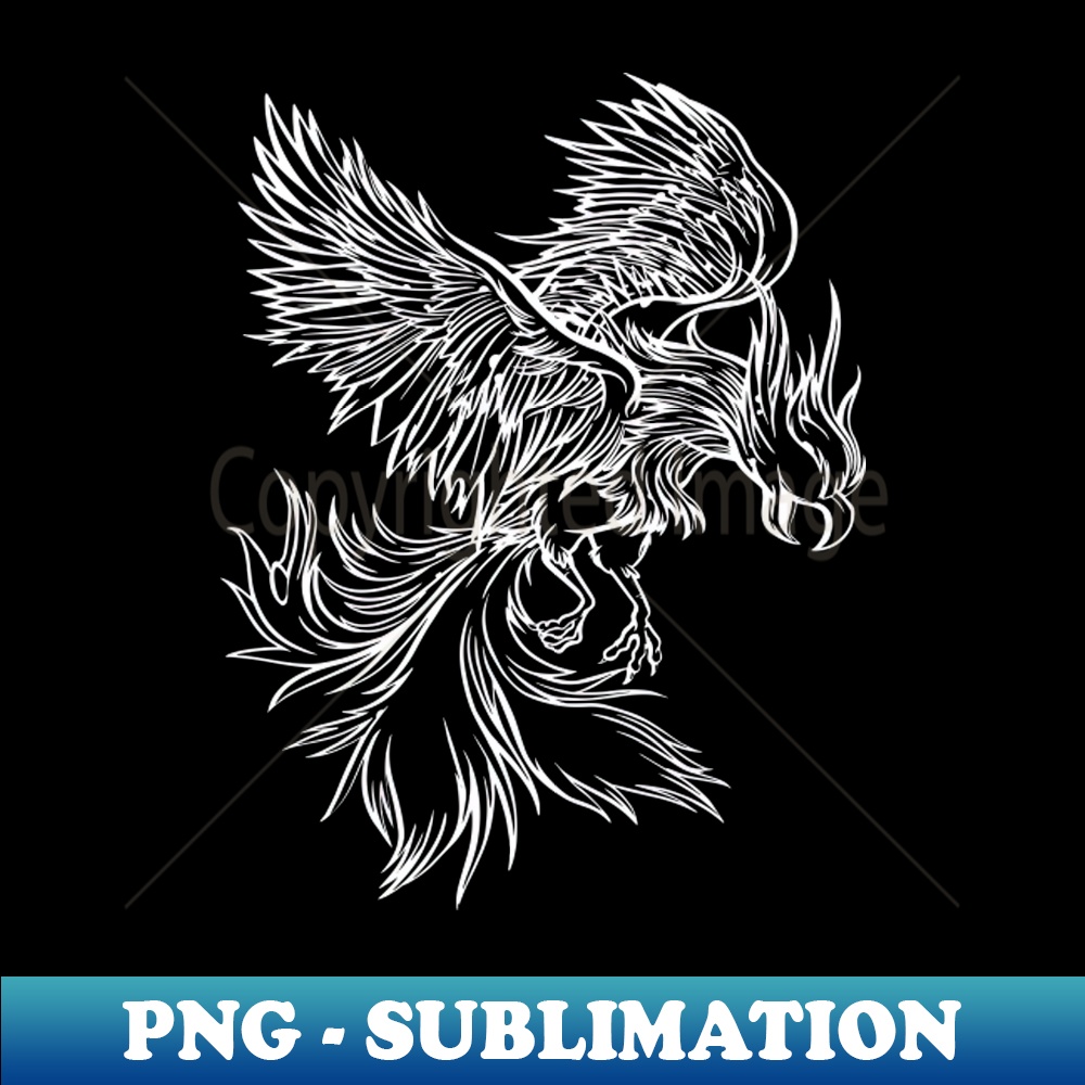 Phoenix bird reborn from the ashes in white - Professional | Inspire Uplift