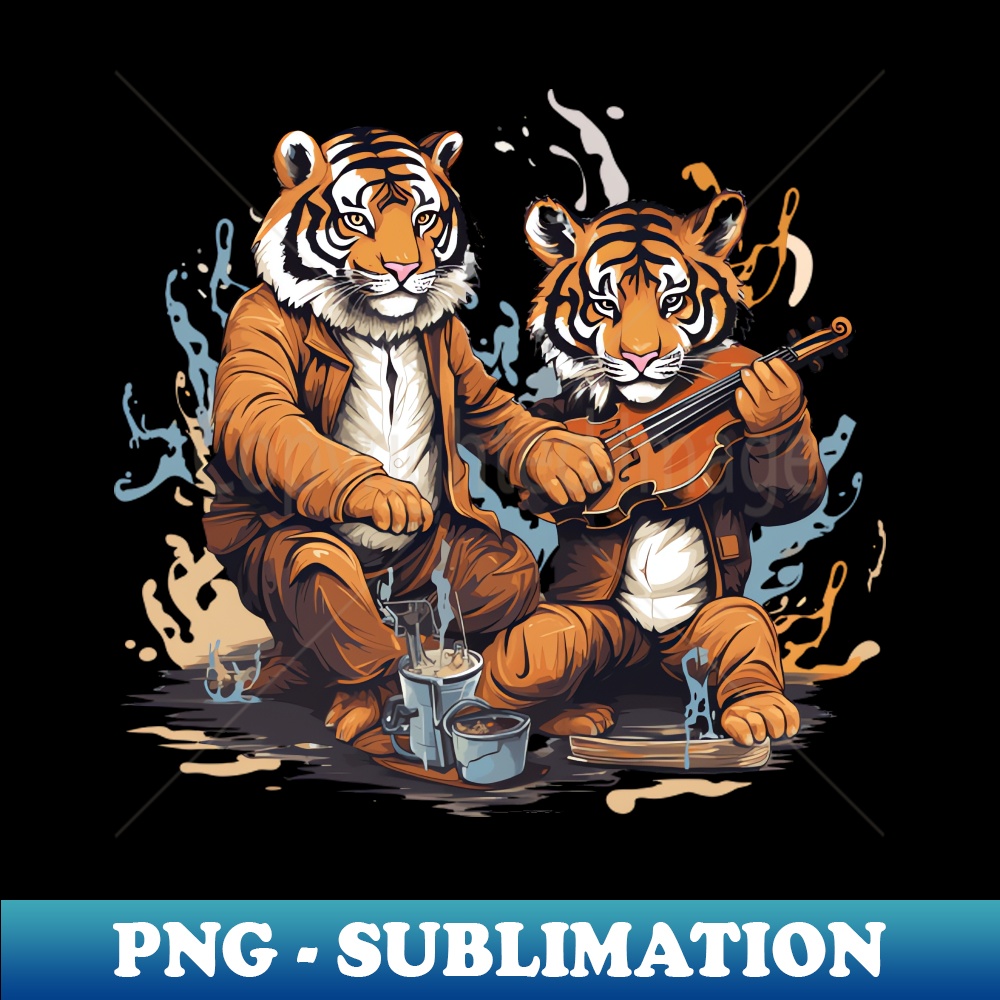 Tigers playing violin - PNG Transparent Digital Download Fil - Inspire ...