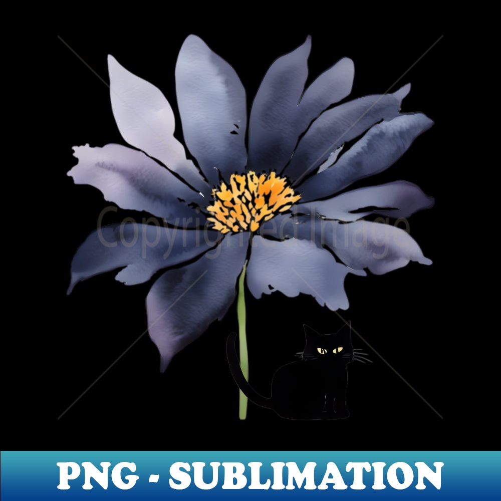 A watercolor painting of a flowers and black cat - Trendy Su | Inspire ...
