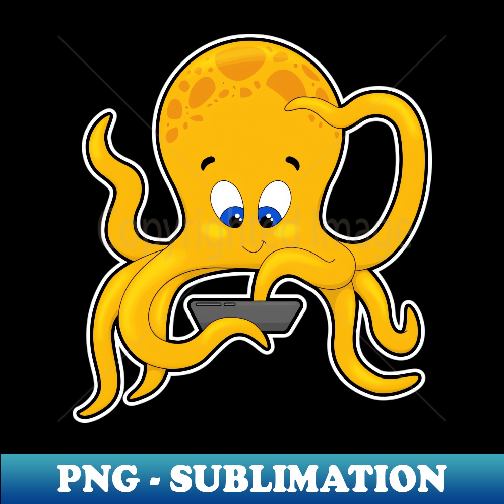 Octopus with Laptop - Decorative Sublimation PNG File - Revo | Inspire ...