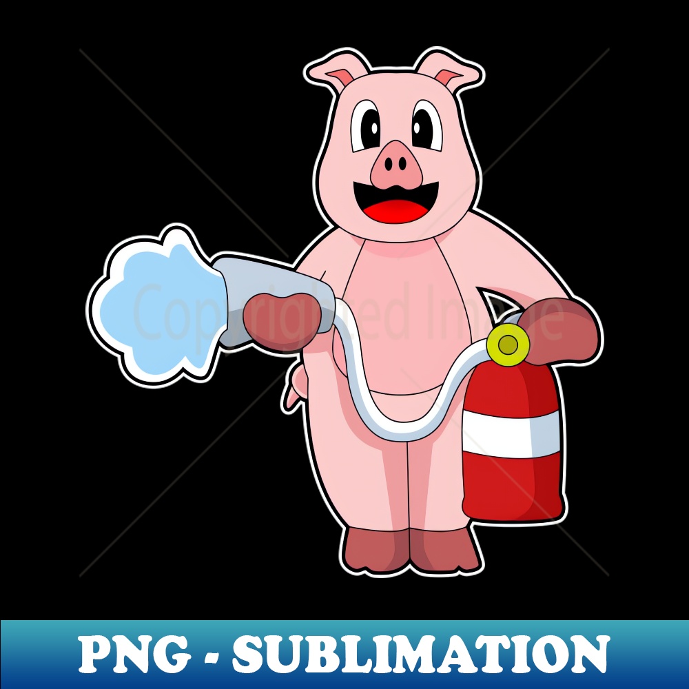 Pig Firefighter Fire hose - Aesthetic Sublimation Digital Fi | Inspire ...