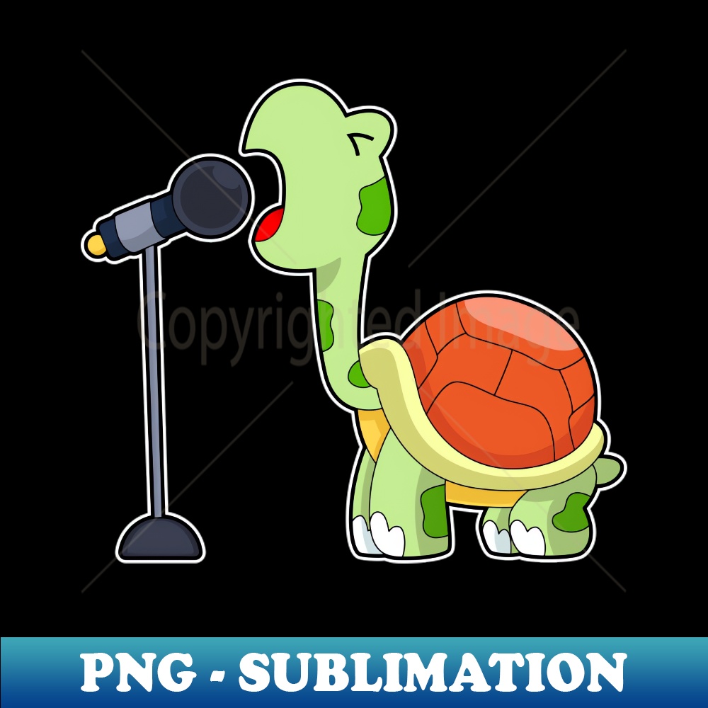 Turtle Singer Microphone Music - Creative Sublimation PNG Do | Inspire ...