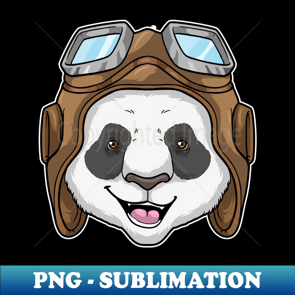 Panda as Pilot with Glasses - High-Quality PNG Sublimation D | Inspire ...