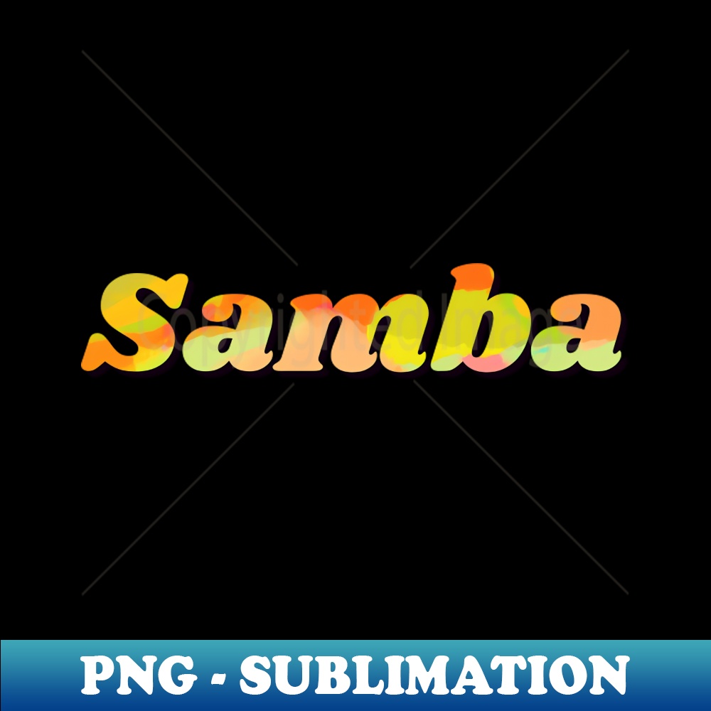 Samba lettering in orange yellow on green background - PNG T | Inspire ...