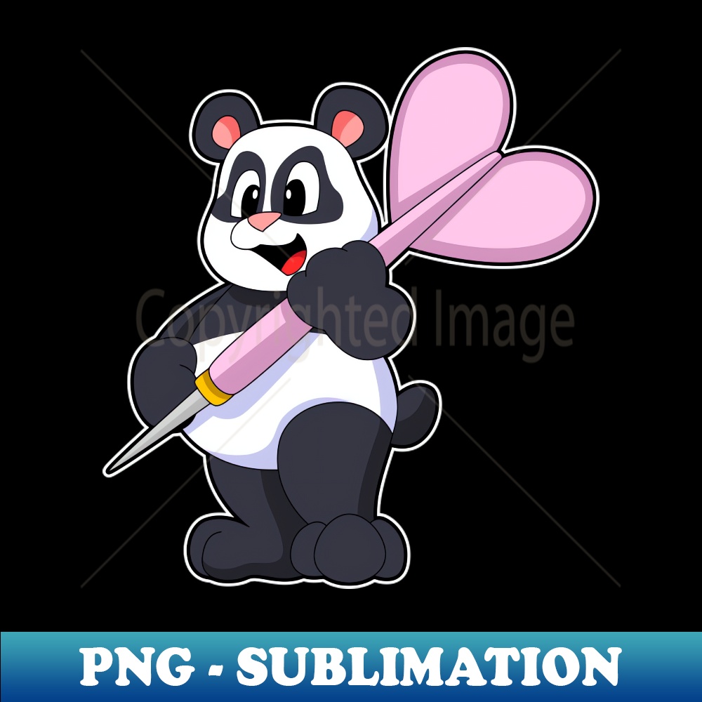 Panda at Darts with Dart - Sublimation-Ready PNG File - Unle | Inspire ...