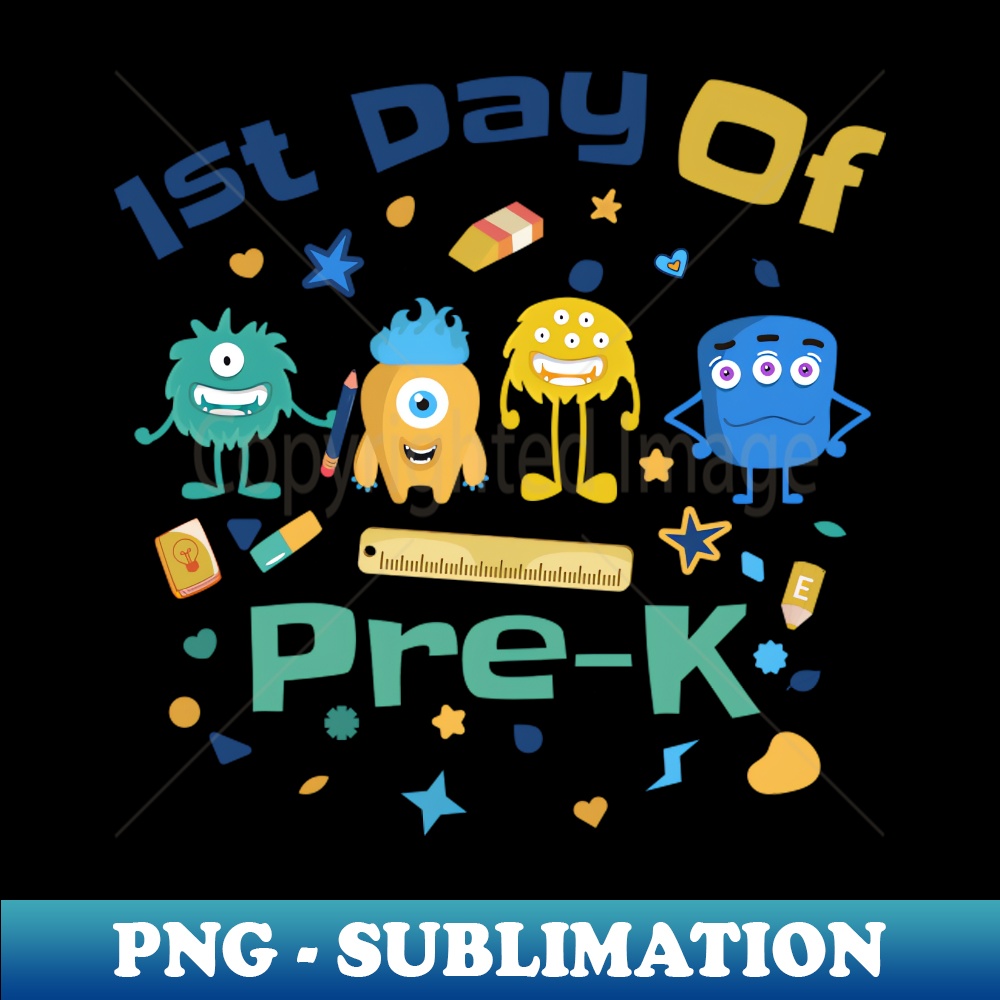 Kid 1st Day Of Preschool Kindergarten Monster Design - Exclu | Inspire ...