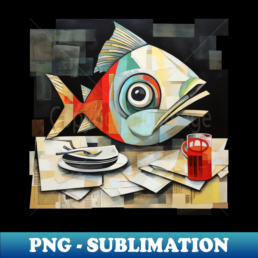 Cubism style fish on a table - Exclusive Sublimation Digital | Inspire ...