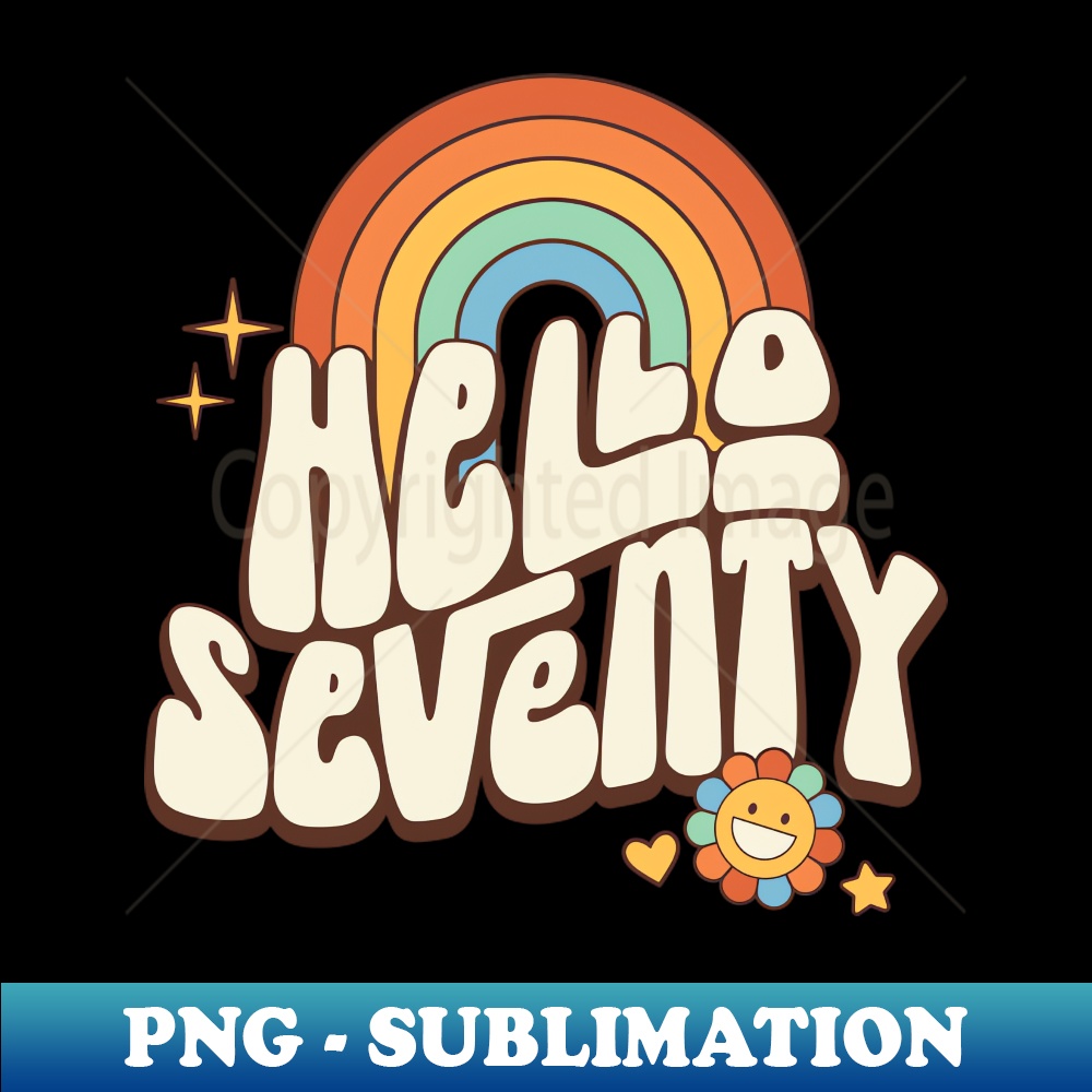 Retro Hello Seventy 70th Birthday Wavy Words - Creative Subl | Inspire ...