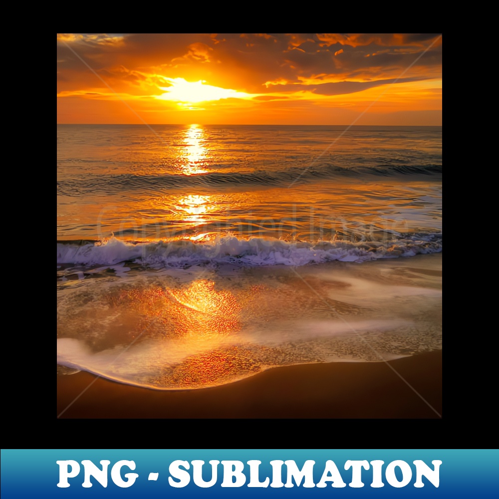 SunSet Ocean Waves - High-Resolution PNG Sublimation File - | Inspire ...