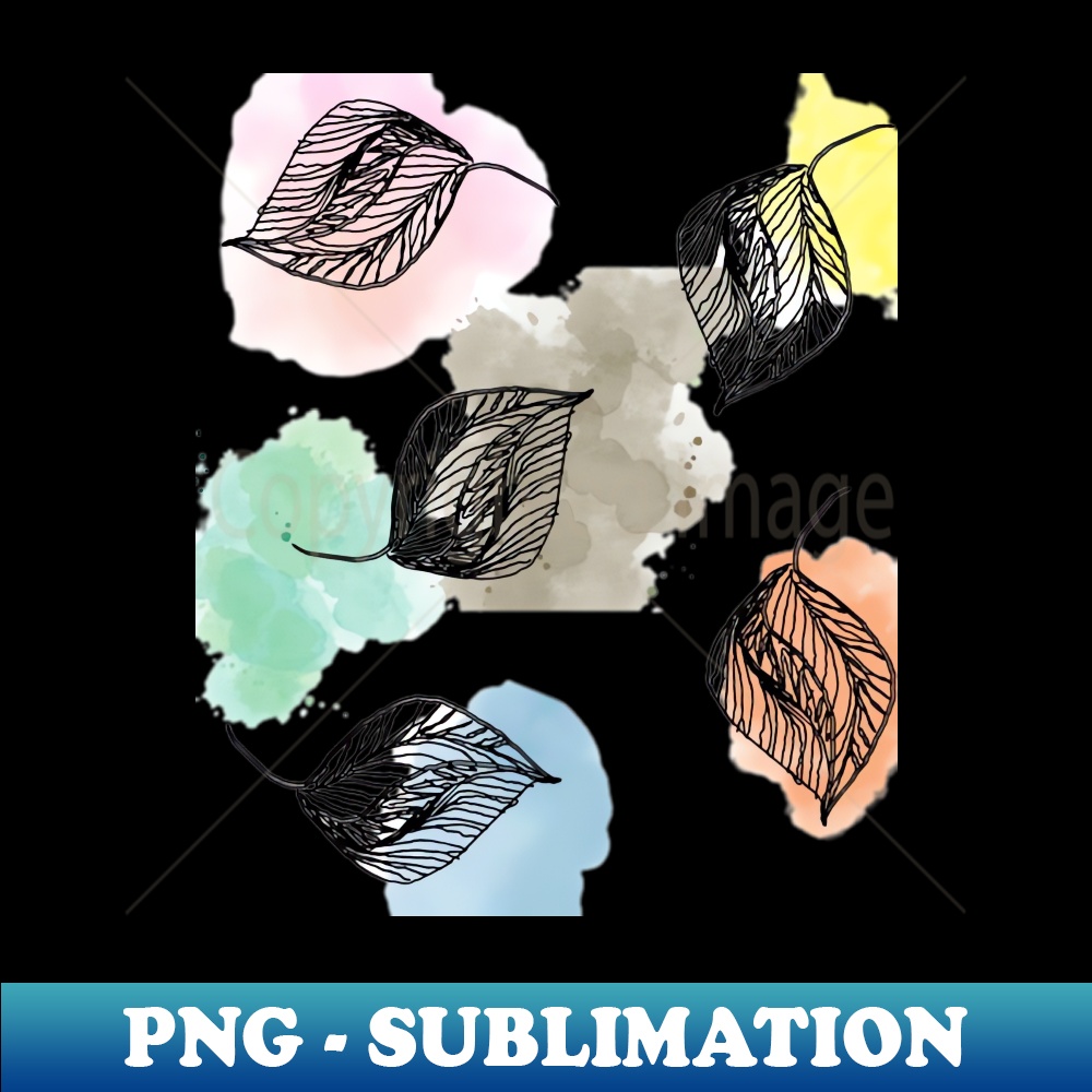 Handrawn Leaves Watercolor Splash - Signature Sublimation PN | Inspire ...