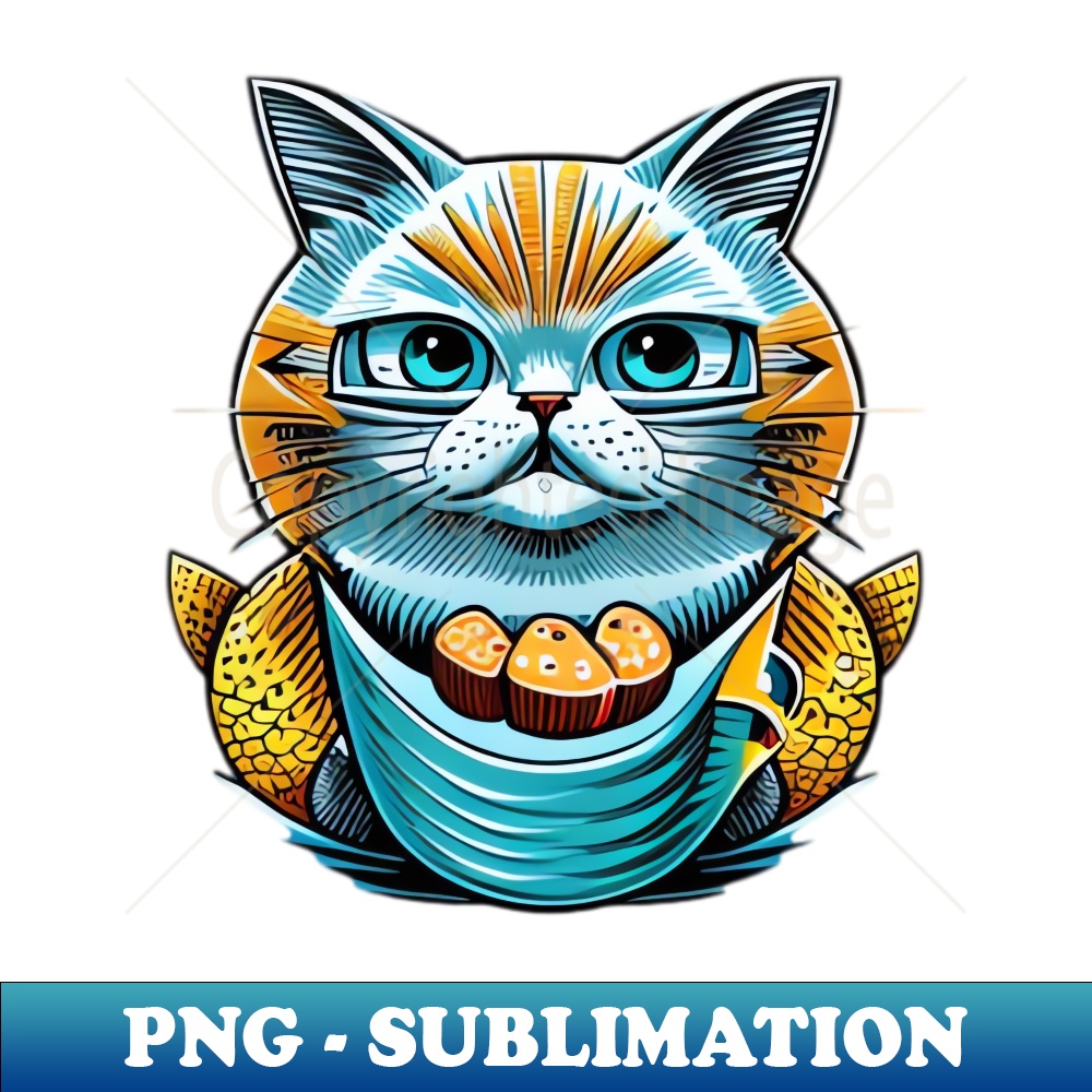 Fishy Feline Fusion - PNG Transparent Sublimation Design - I | Inspire ...