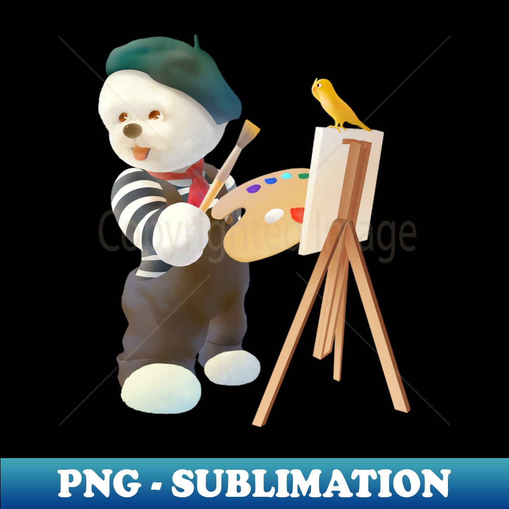 Cute Puppy Artist With Brush and Palette - Digital Sublimati | Inspire ...