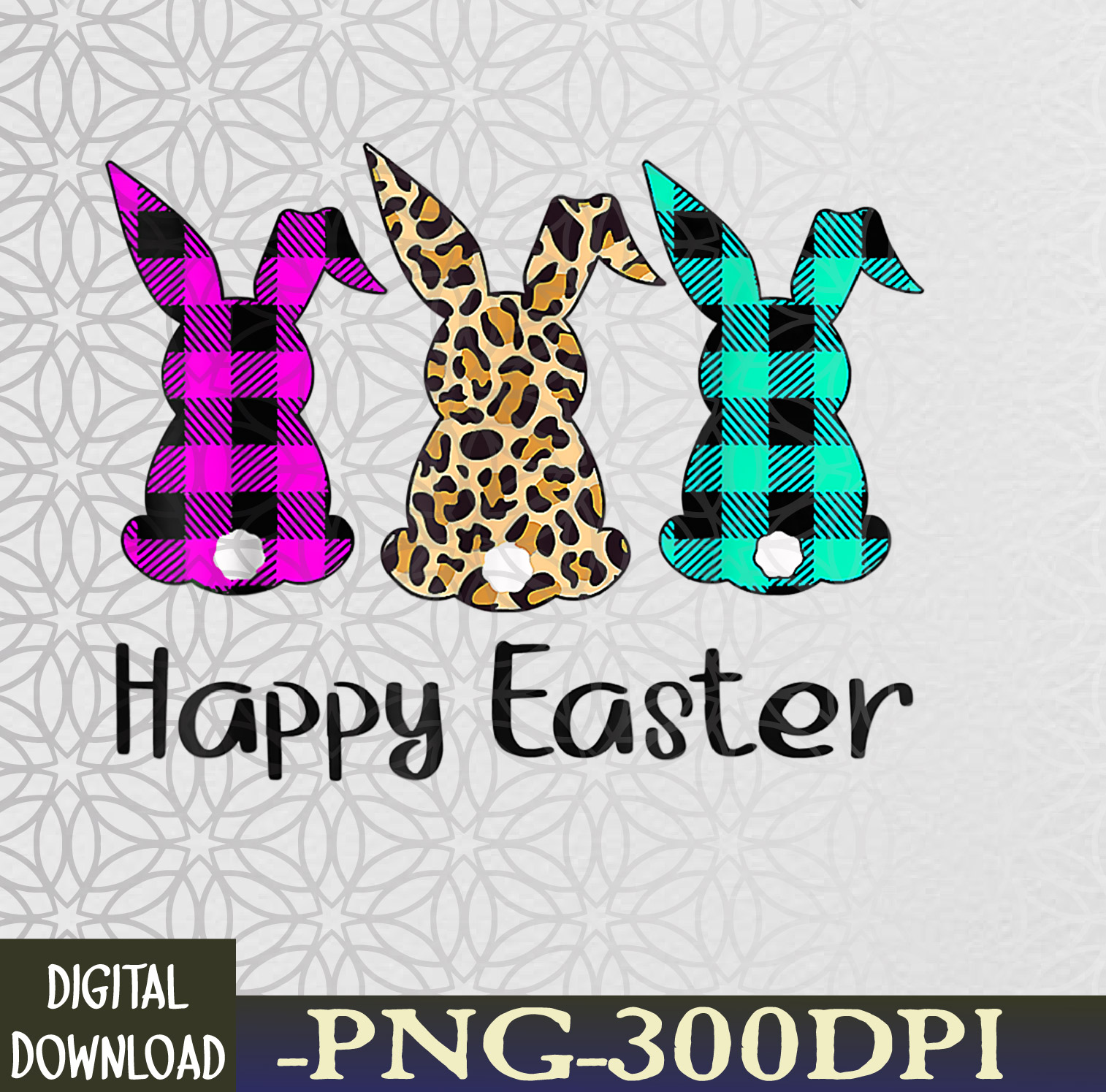 Easter Leopard Bunny Rabbit Palm Sunday Girls PNG Digital Do | Inspire ...
