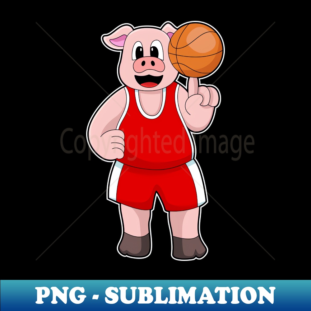 Pig at Basketball Sports - PNG Transparent Sublimation Desig | Inspire ...